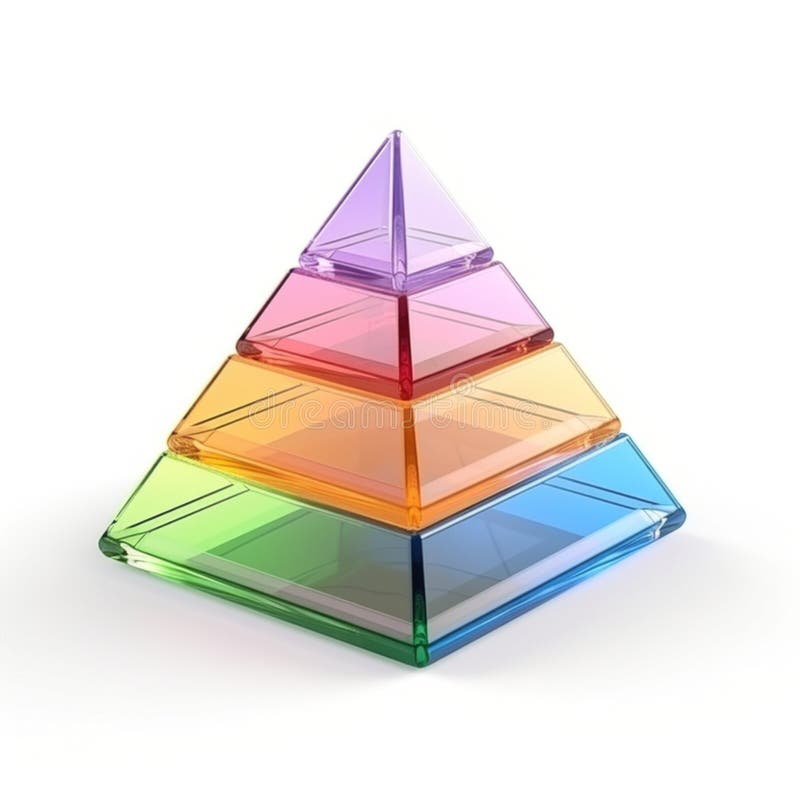 Pyramid Made of Colorful Triangles Symbolizing Corporate Hierarchy ...