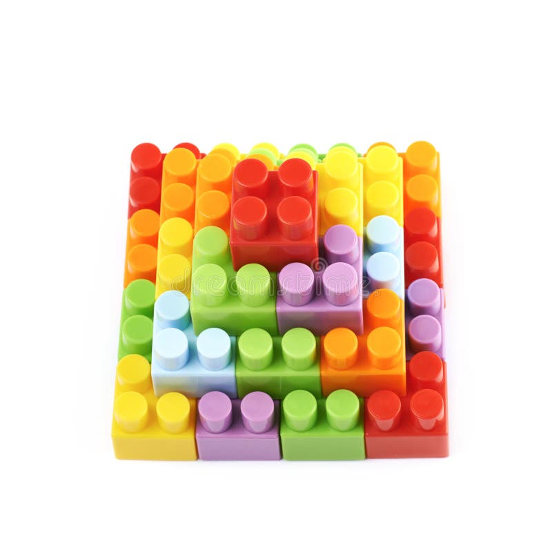 Pyramid made of toy bricks stock photo. Image of color - 86656986