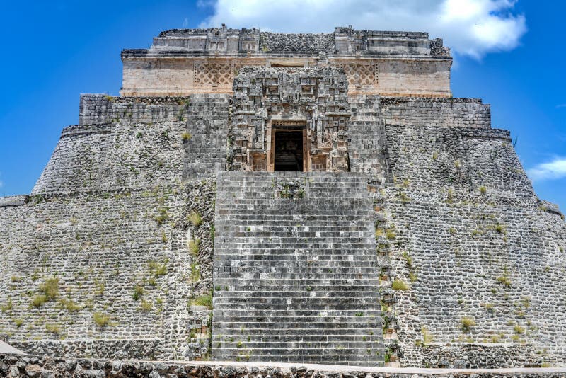 Pyramid of the Magician - Uxmal, Mexico Stock Photo - Image of famous ...