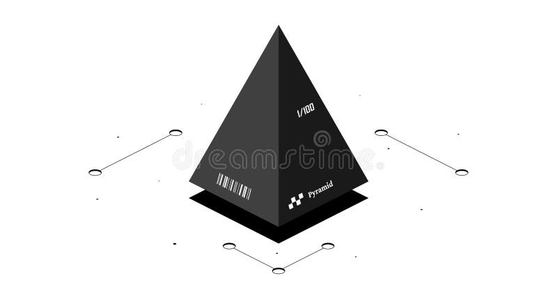 Pyramid Mathematical Figure. Black and White Isometric 3d Illustration ...