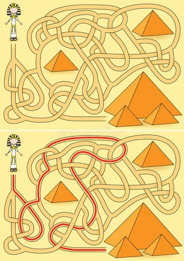 Pyramid maze stock vector. Illustration of labyrinth - 29696690