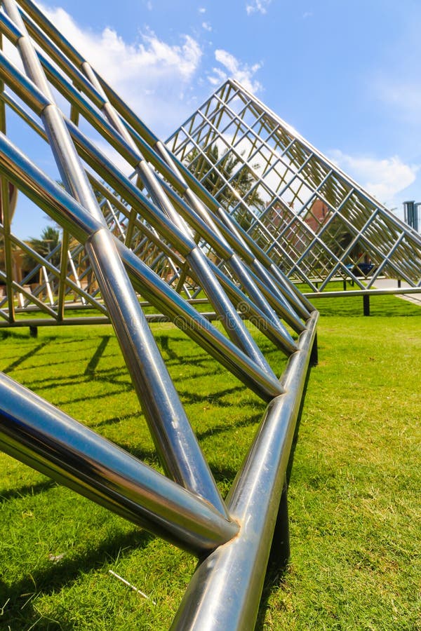 Pyramid of metal editorial stock photo. Image of louvre - 95799523