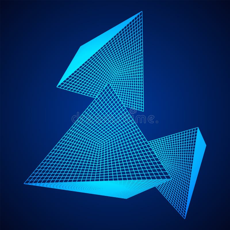 Pyramid Molecular Grid Technology Style. Stock Vector - Illustration of ...