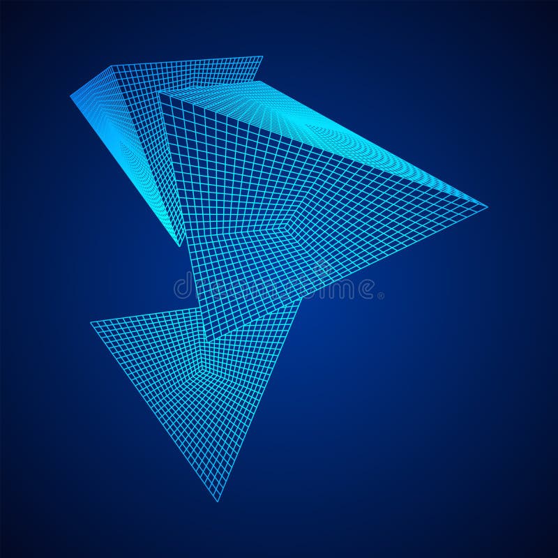 Pyramid Molecular Grid Technology Style. Stock Vector - Illustration of ...