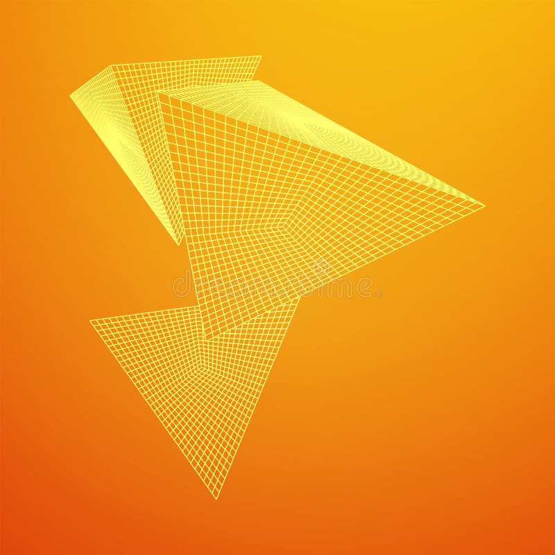 Pyramid Molecular Grid Technology Style. Stock Vector - Illustration of ...