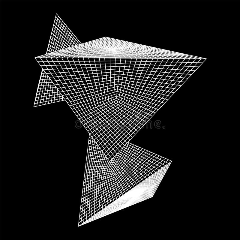 Pyramid Molecular Grid Technology Style. Stock Vector - Illustration of ...