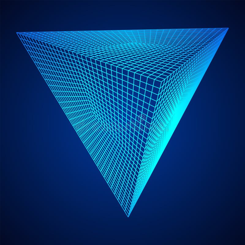 Pyramid Molecular Grid Technology Style. Stock Vector - Illustration of ...