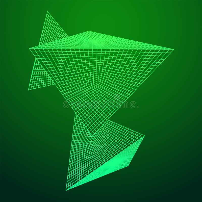 Pyramid Molecular Grid Technology Style. Stock Vector - Illustration of ...