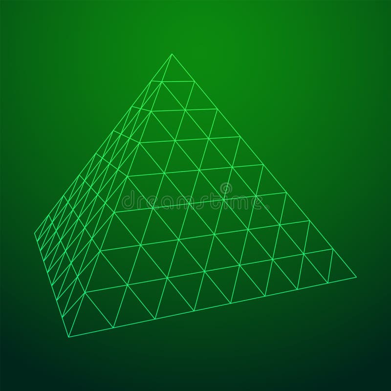 Pyramid Molecular Grid Wireframe Stock Vector - Illustration of connect ...