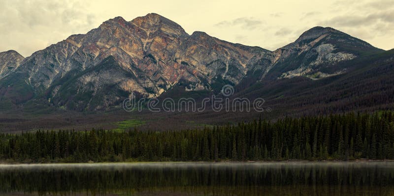 Pyramid Mountain Behind Pyramid Lake Stock Image - Image of pasture ...