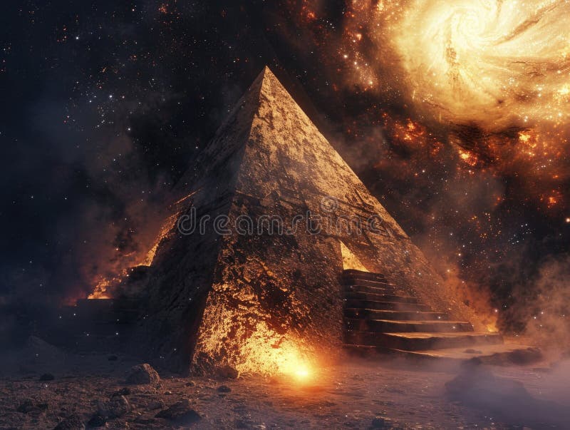 Pyramid at Night stock image. Image of pyramid, desert - 383448435