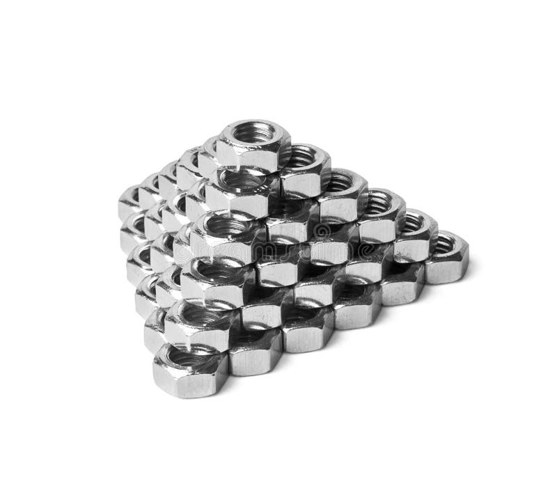Pyramid of Nuts on Side View Stock Image - Image of shiny, isolated ...