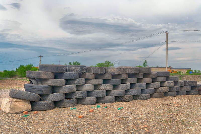 Pyramid of tyres stock image. Image of cover, background - 2114643