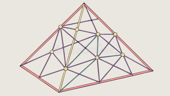 Pyramid Outline Design. Geometric Structure, Ancient Egypt, Triangle ...