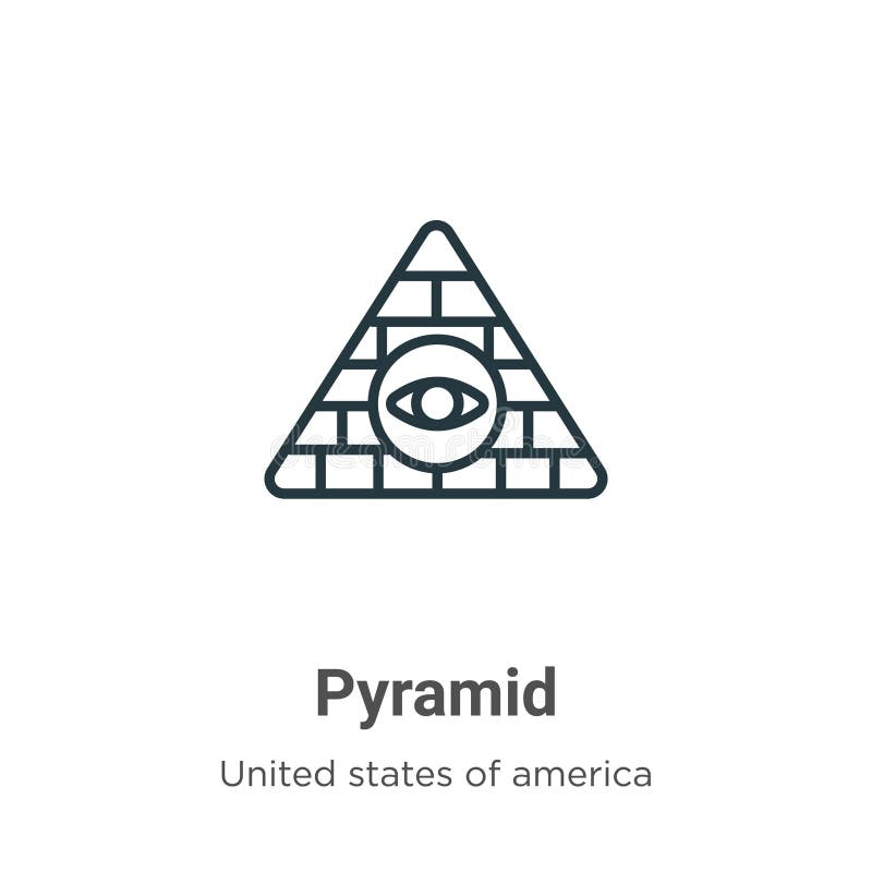 Pyramid Outline Vector Icon. Thin Line Black Pyramid Icon, Flat Vector ...