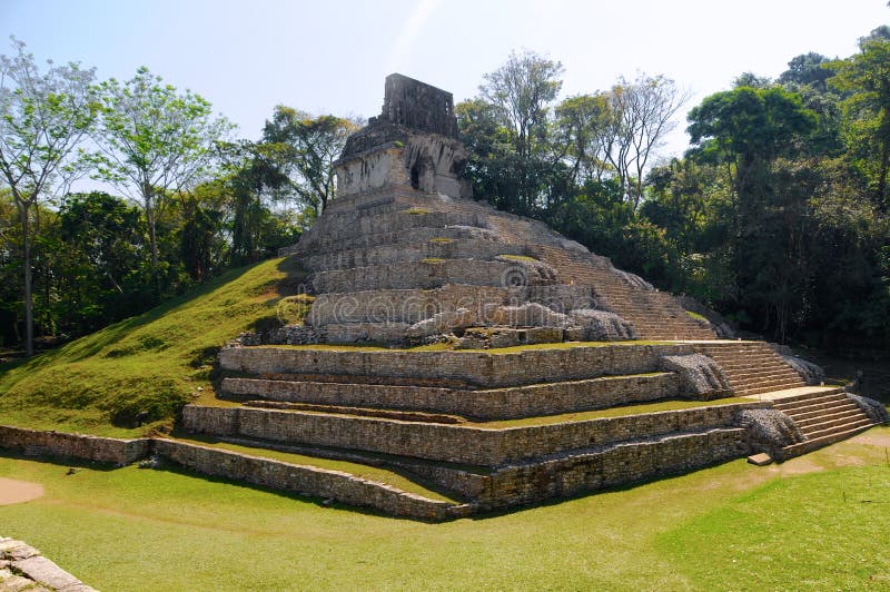 Pyramid. Palenque, Mexico stock image. Image of archaeology - 25298651