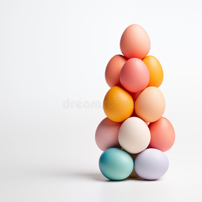 A Pyramid of Pastel-colored Eggs Artfully Arranged, Offering a Modern ...