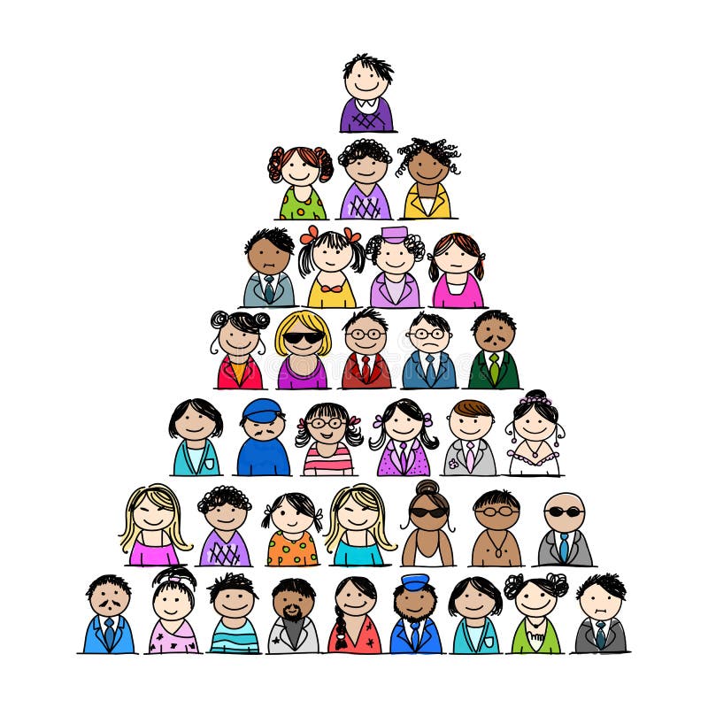 Pyramid of People Icons for Your Design Stock Vector - Illustration of ...