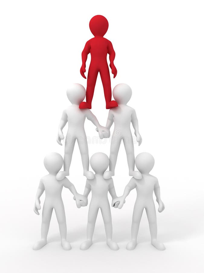 Pyramid from People. Leadership Stock Illustration - Illustration of ...