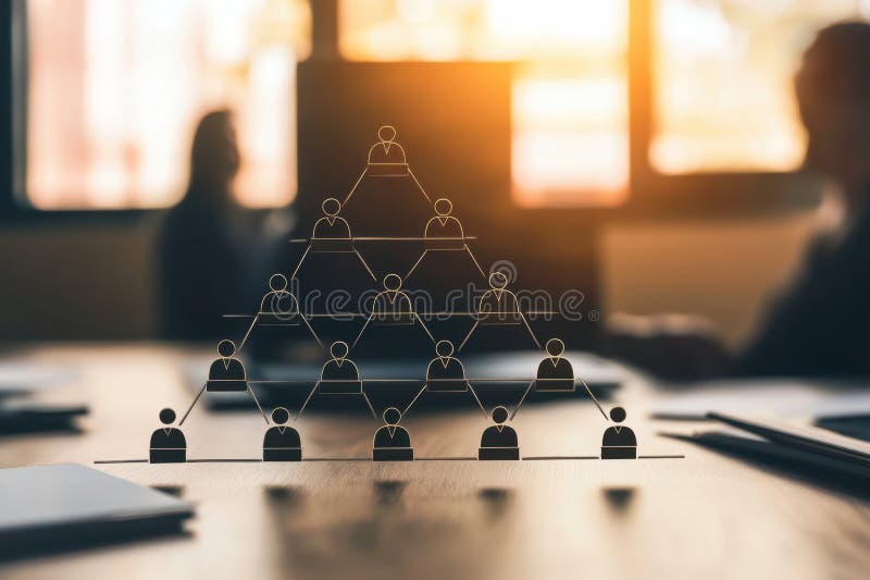 A Pyramid of People is Shown on a Table Stock Illustration ...