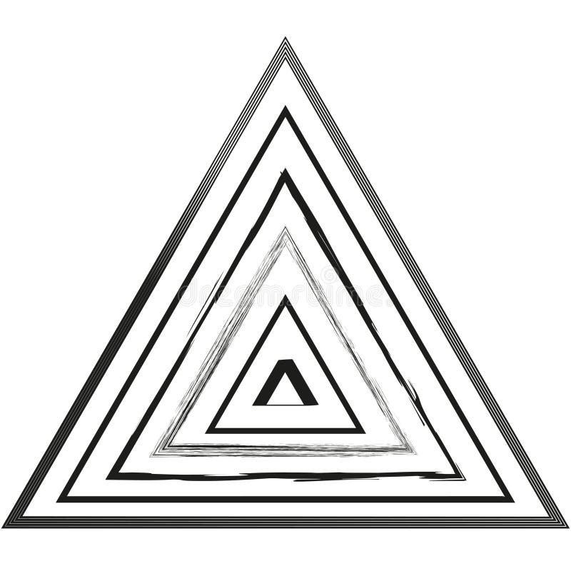 Pyramid Perspective Illusion. Triangular Tunnel Effect. Geometric ...