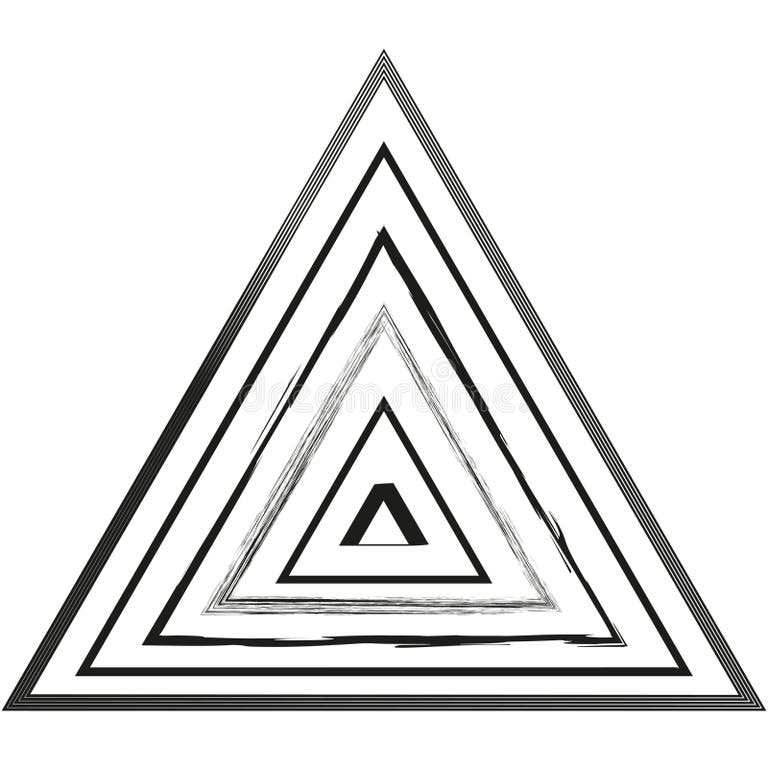 Pyramid Perspective Illusion. Triangular Tunnel Effect. Geometric ...