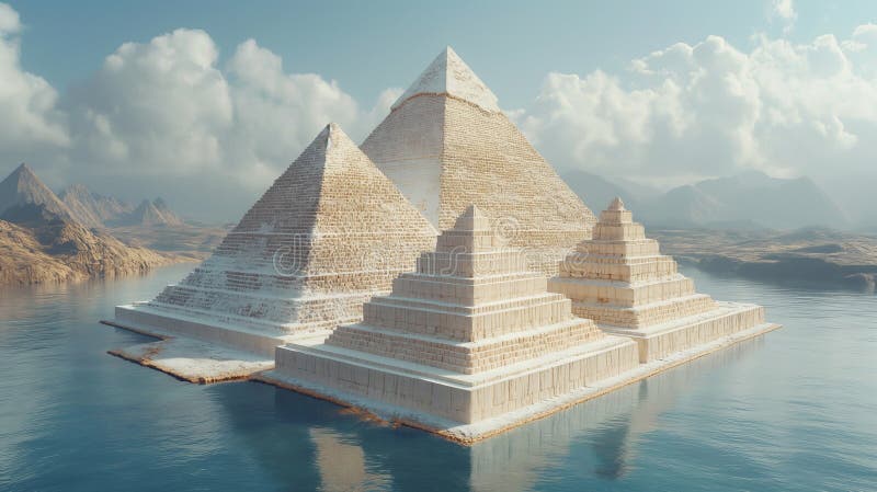 Pyramid of the Pharaohs in Egypt. 3d Rendering Stock Illustration ...