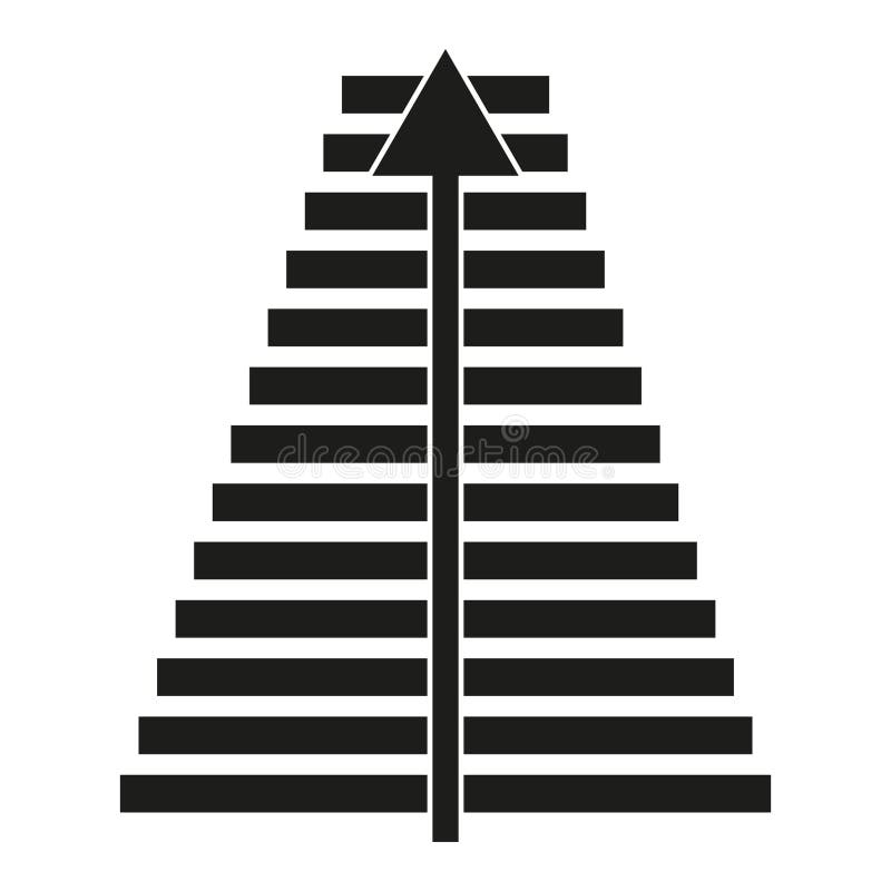 Pyramid Progress Icon. Stacked Blocks Arrow. Growth Direction Symbol ...