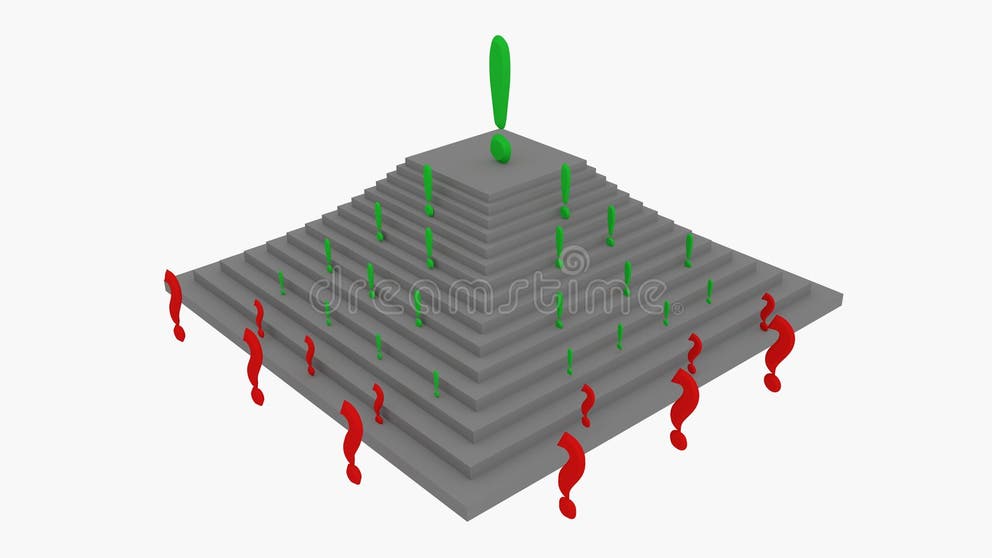 Pyramid with Questions and Answers Stock Illustration - Illustration of ...