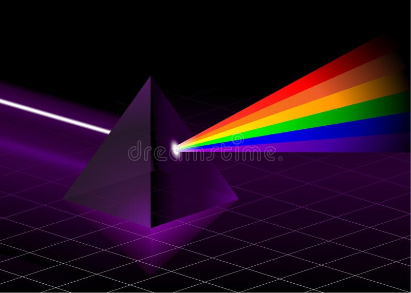 Pyramid with Rainbow stock illustration. Illustration of digitally ...