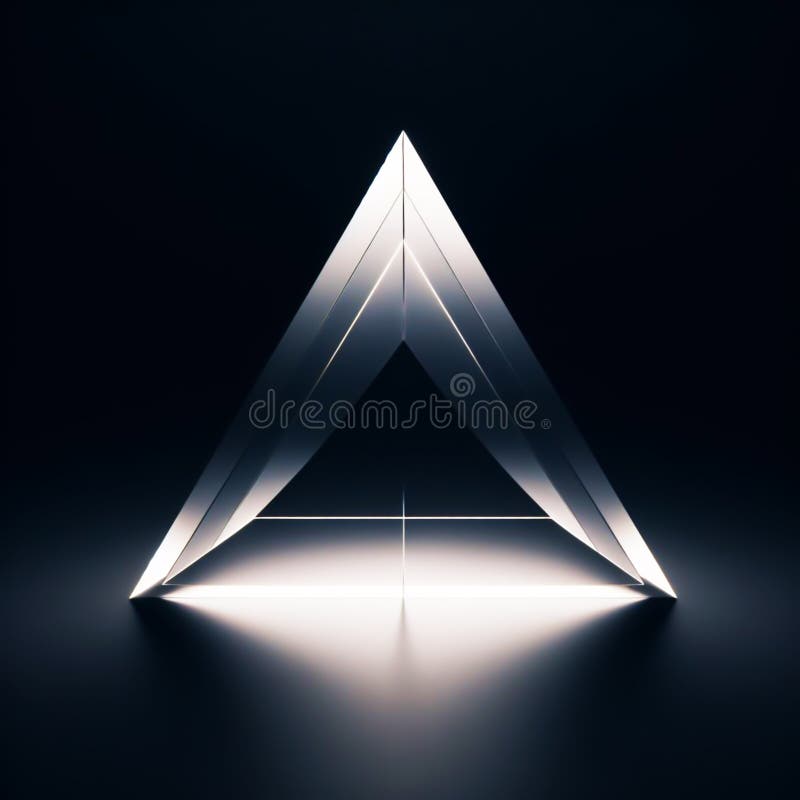 Pyramid with Refraction and Holographic Effect Light on Dark Background ...