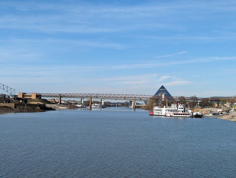 Pyramid river boat bridge stock image. Image of ocean - 272724963