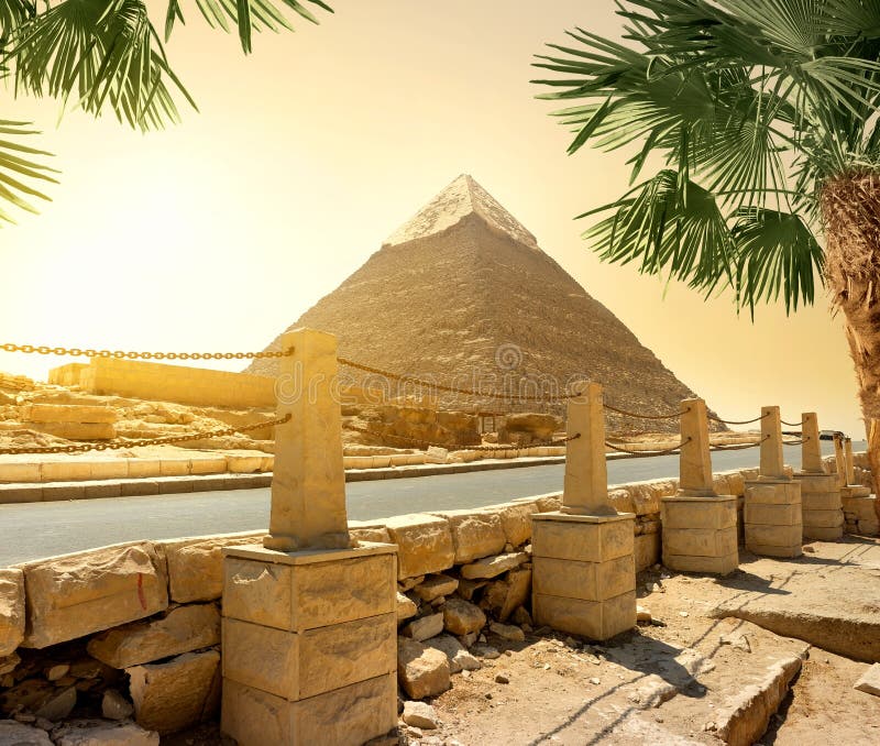 Pyramid and road stock photo. Image of orange, column - 62044602