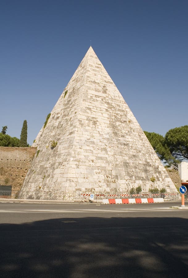 Pyramid in rome stock image. Image of european, rock, architecture ...
