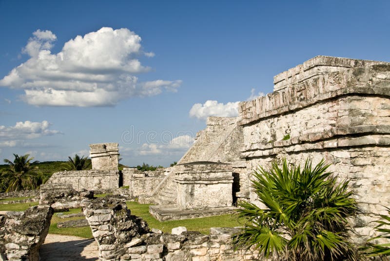 Pyramid Ruins in Tulum Mexico Stock Image - Image of destination ...