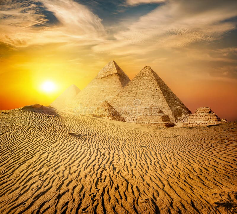 Pyramid in sand stock photo. Image of pharaoh, egyptian - 144670366