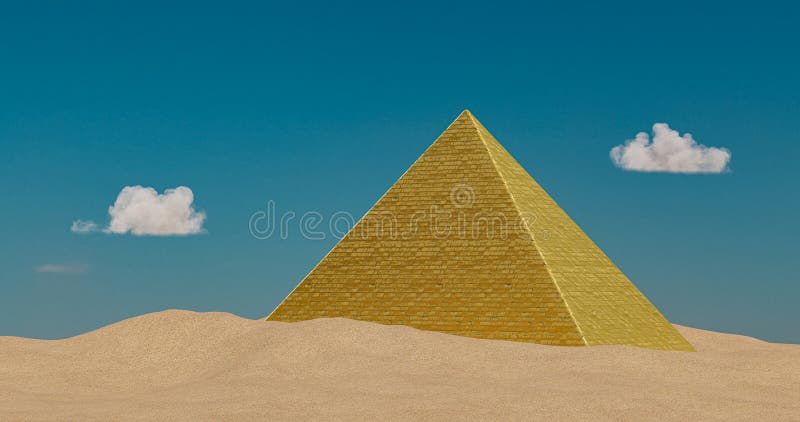 A Pyramid in the Sand with a Sky Background and Clouds in the ...