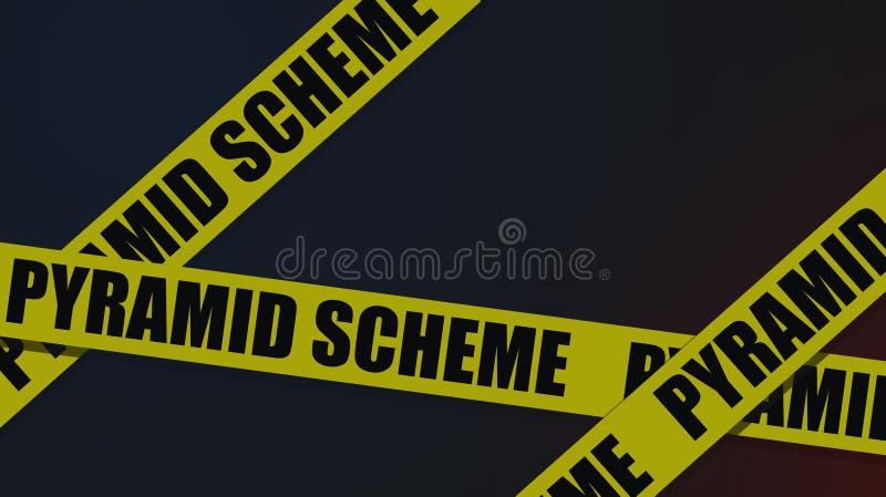Pyramid Scheme Alert, Caution and Warning Concept. Yellow Barricade ...
