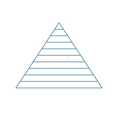 Pyramid Scheme 10 Ten Steps. Vector Hierarchy Level Chart Graph, Blue ...