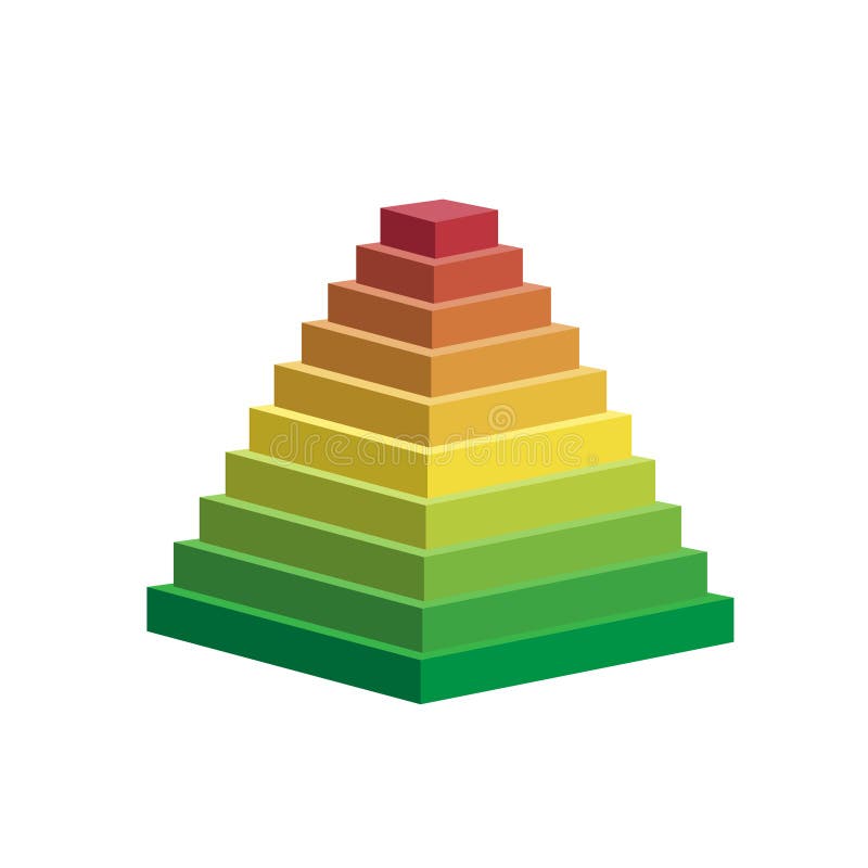 Pyramid Scheme 10 Ten Steps. Vector Hierarchy Level Chart Graph, Green ...