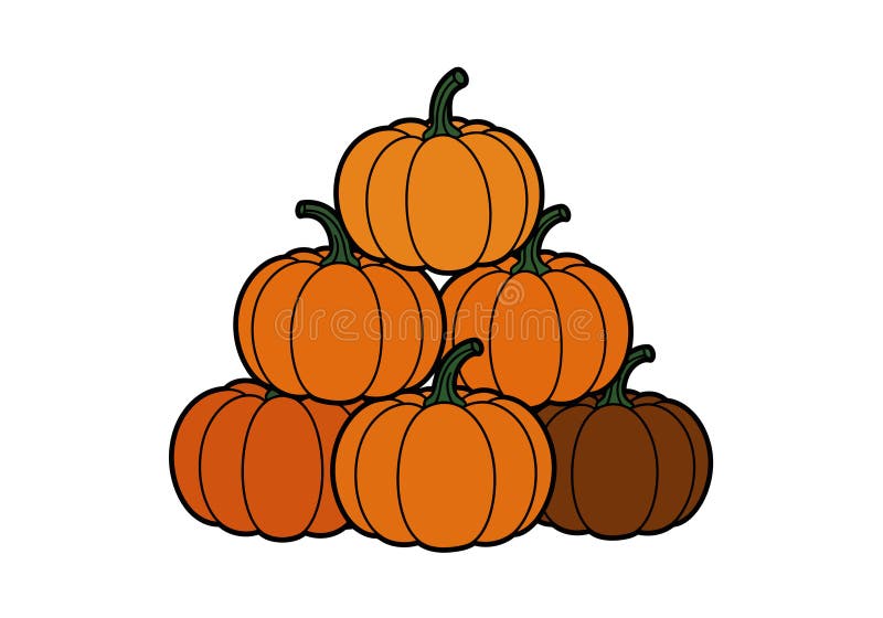 Stacked pumpkins clipart stock vector. Illustration of arrangement ...