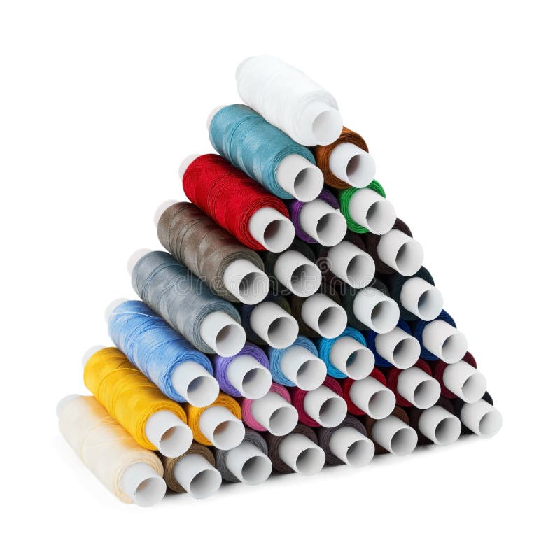 Pyramid of the Sewing Multi Colored Thread Stock Image - Image of ...