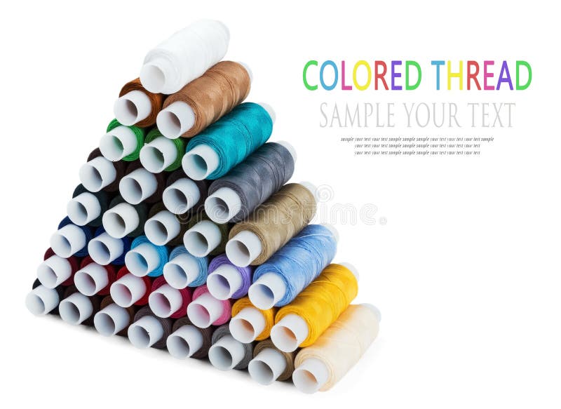 Pyramid of the Sewing Multi Colored Thread Stock Image - Image of rows ...