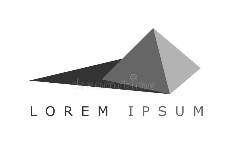 Pyramid with Shadow Logo Minimalistic Stock Vector - Illustration of ...