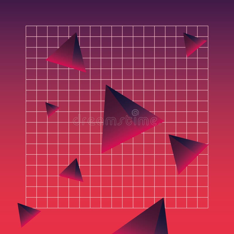 Pyramid Shape 3d Grid Digital Stock Vector - Illustration of structure ...