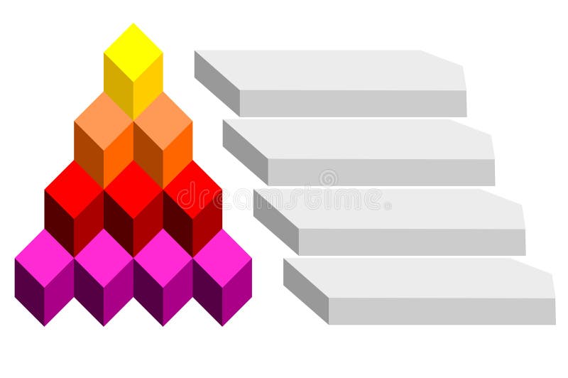 Pyramid Shape Four Layers for Creating Stacked Appearance Typical of Hierarchical or ...