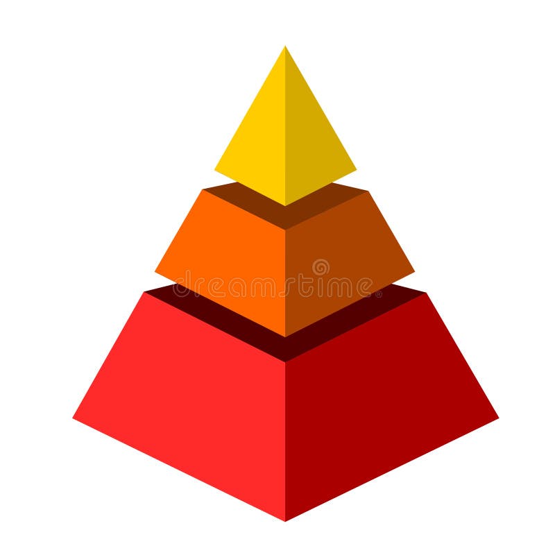 Pyramid Shape Made of Three Layers for Presenting Business Ideas or ...