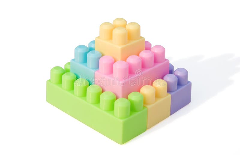 Pyramid shape toy bricks stock image. Image of blue, toys - 23521139