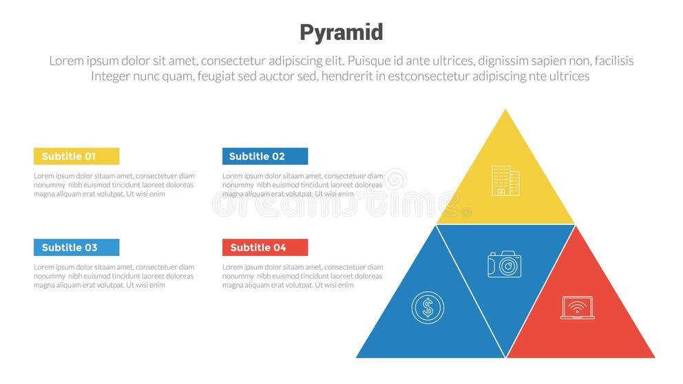 Pyramid Shape Triangle Stage Infographics Template Diagram with Pyramid ...