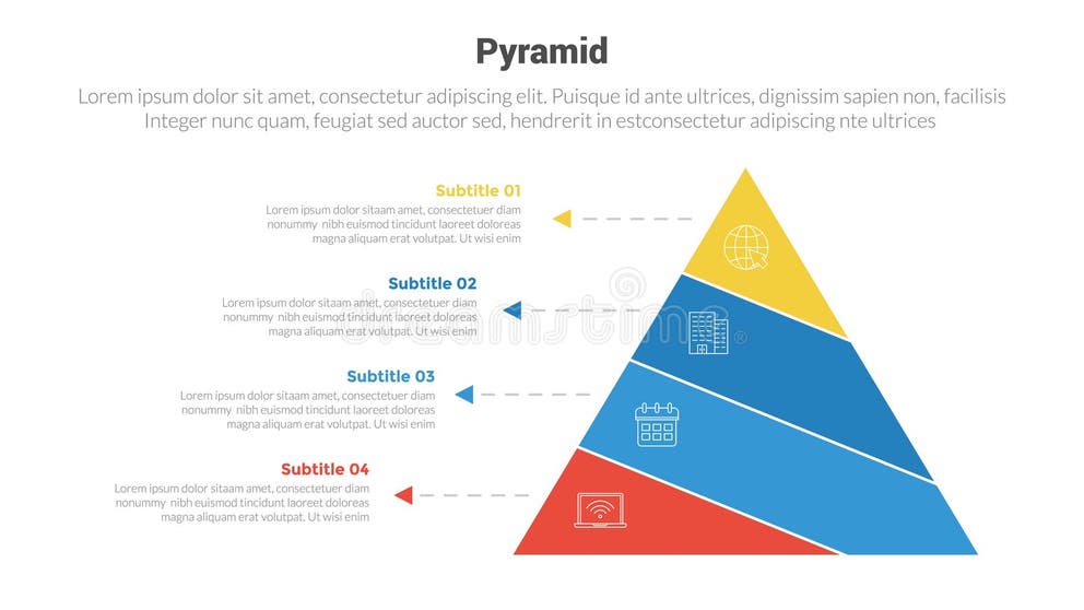 Pyramid Shape Triangle Stage Infographics Template Diagram with Cutted ...